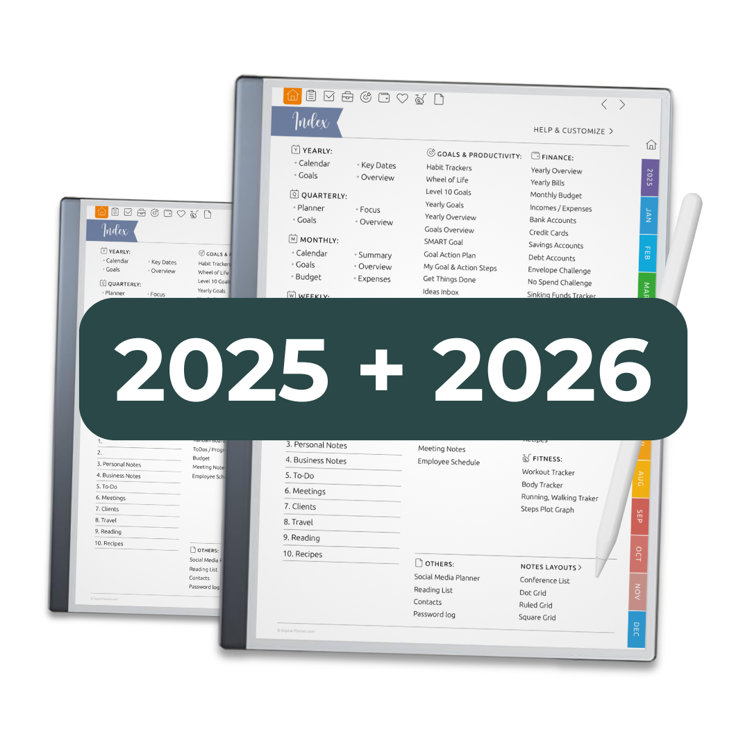 All-in-One reMarkable Templates Kit 2025 + 2026 – Remarkable Planner Pro